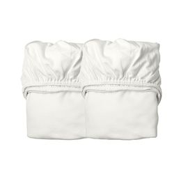 Leander - Spannbettlaken für Juniorbett, 100% Bio-Baumwolle, 140 x 60 cm, snow (2er-Set)