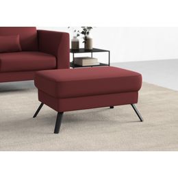 Sit & More Hocker SIT&MORE "Lindholm" Gr. B/H/T: 89 cm x 48 cm x 59 cm, Luxus-Microfaser ALTARA NUBUCK, rot (bordeaux)