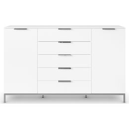 Kommode Rauch "Flipp" Sideboards Gr. B/H/T: 180 cm x 111 cm x 42 cm, 5 St., weiß (alpinweiß) 2-türig mit 5 Schubladen und Soft-Close-Funktion in zwei Breiten