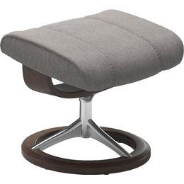 Fußhocker stressless "Consul" Hocker Gr. B/H/T: 54 cm x 41 cm x 39 cm, Struktur fein JASMINE, Signature Base Wenge, grau (grey jasmine) mit Signature Base, Gestell Wenge