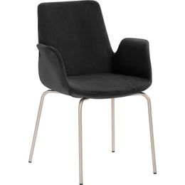 mayer Sitzmöbel Bürostuhl MAYER SITZMÖBEL "Sessel myHELIOS", schwarz (schwarz, chrom edelstahllook), B:58cm H:86cm T:59cm, Metall, Polyester, Stühle, Esszimmerstuhl