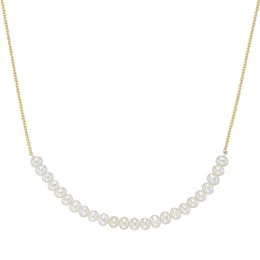 Collier Giorgio Martello MILANO "mit Süßwasser-Perlen, Silber 925" Halsketten Gr. 45 cm, Silber 925 (Sterlingsilber), goldfarben (gold) Damen