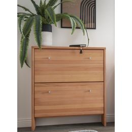 Schuhkommode Home Affaire "Dura" Sideboards Gr. B/H/T: 82 cm x 95 cm x 27 cm, braun (buche) aus FSC-zertifizierten Massivholz, Breite 82 cm