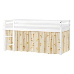 Spielbett Hoppekids "ECO Dream", gelb, B:101cm H:105cm L:208cm, Vorhang: 100% Baumwolle, Matratzenbezug: 100% Baumwolle, Matratze: Kaltschaum, Betten, Massivholz, wahlweise in 2 Größen und 4 Farben, Matratze wählbar