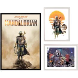 Bild mit Rahmen Komar "Mandalorian Empire" Bilder Gr. B/H: 2x 30x40 cm und 1x 50x70 cm, Mandalorian Empire 2 x 30 x 40 cm und 1 x 50 x 70 cm, 3 St., bunt maschinell