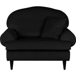 Sessel Home Affaire "Vitreux", schwarz, B:117cm H:95cm T:100cm, 100% Polyester, Sessel, Einzelsessel, auch in Bouclé-Bezug, B/T/H: 117/100/95 cm