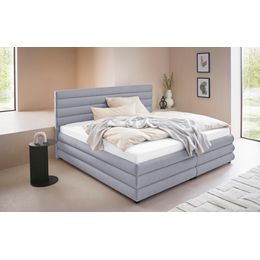 Polsterbett "Maylis", grau, B:212cm L:211cm, 100% Polyester, LeGer Home by Lena Gercke, Betten, Polsterbett ohne Bettkasten Polsterbett, wahlweise mit und ohne Matratze und Lattenrost, auch in 200cm Breite