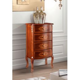 Kommode Home Affaire "Bologna", braun (nuss), B:49cm H:83cm T:30cm, Holz teilmassiv, Sideboards, Schubladenkommode, Breite 49 cm