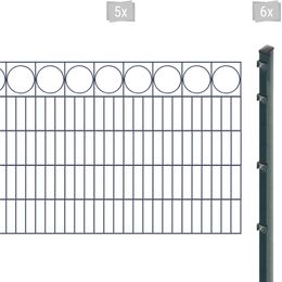 Arvotec Doppelstabmattenzaun "EXCLUSIVE 100 zum Einbetonieren "Ring" mit Zierleiste" Zaunelemente Zaunhöhe 100 cm, Zaunlänge 2 - 60 m Gr. H/L: 100cm x 10 m, Pfosten: 6 St., grau (anthrazit)