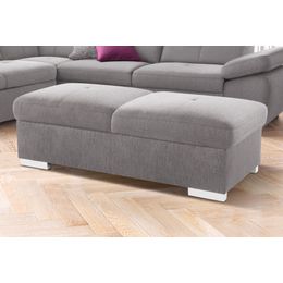 Hocker exxpo - SOFA FASHION "Spring" Gr. B/H/T: 140 cm x 44 cm x 67 cm, Struktur, Hocker, weiß (silver) Polsterhocker