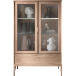 Vitrine Home Affaire "Koda", braun (eiche), B:89,8cm H:139,50cm T:41,5cm, Schränke, inklusive Beleuchtung, verstellbare Glasböden, Topseller