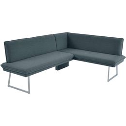 K+w Komfort & Wohnen Eckbank K+W KOMFORT & WOHNEN, blau (petrol), H:86cm T:60cm, Sitzbänke, mit Sattlernaht und schmaler Kufe, langer Schenkel rechts oder links