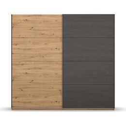 Schwebetürenschrank Rauch "Apollon" Schränke Gr. B/H/T: 226 cm x 210 cm x 62 cm, 2 St., braun (eiche artisan, black oak) mit Frontabsetzung in Black oak