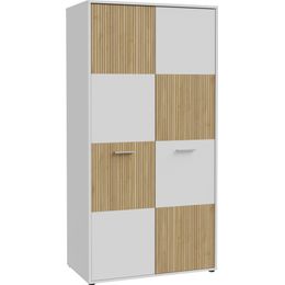 Garderobenschrank FORTE Schränke Gr. B/H/T: 93,5 cm x 184,7 cm x 52,7 cm, 2 St., weiß (weiß, lamela eiche hell) Baby