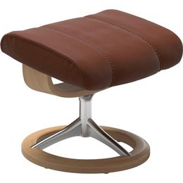 Fußhocker stressless "Consul" Hocker Gr. B/H/T: 54 cm x 41 cm x 39 cm, Leder PALOMA, Signature Base Eiche, braun (copper paloma) mit Signature Base, Gestell Eiche