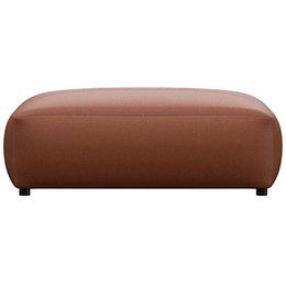 Pouf FLEXLUX "Lucera" Poufs Gr. B/H/T: 104cm x 41cm x 82cm, Echtleder, braun (old chestnut) modern & anschmiegsam, Kaltschaum, Stahl-Wellenunterfederung