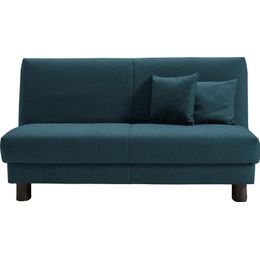ell+ell Schlafsofa ELL + ELL "Enny", blau (petrol), B:160cm T:100cm, Sofas, Schlafsofa, Liegefl&auml;che Breite 155 cm, Liegeh&ouml;he 40 cm, F&uuml;&szlig;e schwarz, R&uuml;ckenlehne