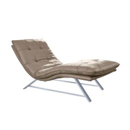 Relaxliege W.Schillig "daily dreams", braun (stone z59), B:75cm H:91cm T:170cm, Longlife Xtra-Leder Z59: Glattleder mit modischer Prägung. Hautstärke 0, 9 - 1, 1 mm, Sofas, in Waffelkissen-Optik, wahlweise mit Motor, Kufengestell, in 2 Breiten