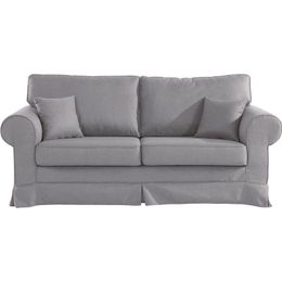 3-Sitzer Home Affaire "Shadmoor", grau, B:210cm H:102cm T:92cm, 100% Polyester, Sofas, Hussenoptik, in uni oder mit Blumendruck