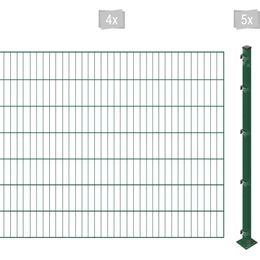 Arvotec Einstabmattenzaun "ESSENTIAL 140 zum Einbetonieren" Zaunelemente Zaunhöhe 140 cm, Zaunlänge 2 - 60 m Gr. H/L: 140cm x 8 m, Pfosten: 5 St., grün (dunkelgrün)