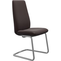 Polsterstuhl stressless "Laurel" Stühle Gr. B/H/T: 53 cm x 105 cm x 60 cm, Leder PALOMA, Stahl, braun (chocolate paloma, schwarz matt) High Back, Größe L, mit Beinen aus Stahl in Schwarz matt