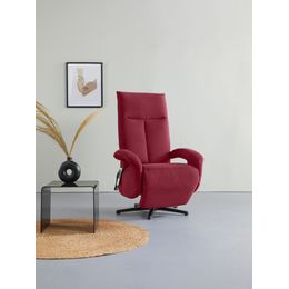 Sit & More TV-Sessel SIT & MORE "Tycoon", rot (bordeaux), B:74cm H:112cm T:82cm, 100% Polyester, Sessel, wahlweise manuell, mit zwei Motoren oder mit Akku oder mit 2 Motoren
