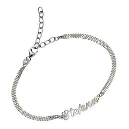 Armband mit Gravur Firetti "Schmuck Geschenk Silber 925 Namensarmband zur Namenskette" Armbänder Gr. Silber 925 (Sterlingsilber), silberfarben Damen