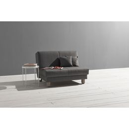 ell+ell Schlafsofa ELL + ELL "Enny", grau, B:125cm T:100cm, Sofas, Schlafsofa, Liegefl&auml;che Breite 120 oder 140 cm, Liegeh&ouml;he 45 cm, F&uuml;&szlig;e alufarben