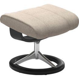 Fußhocker stressless "Consul" Hocker Gr. B/H/T: 54 cm x 41 cm x 39 cm, ROHLEDER Stoff Q2 FARON, Signature Base Schwarz, beige (light q2 faron) mit Signature Base, Gestell Schwarz