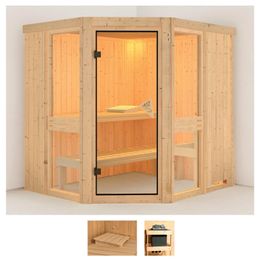 Karibu Sauna "Aline 1" Saunen ohne Ofen beige (naturbelassen)