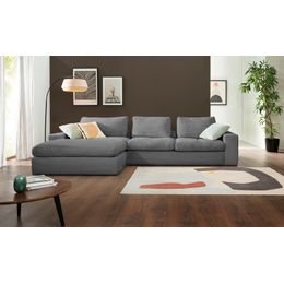 Ecksofa Alina "Sandy", grau (dunkelgrau gct 79), B:326cm T:180cm, Cord GCT (92% Polyester, 8% Nylon), Sofas, Ecksofa, mit Recamiere, in modernem Cordstoff