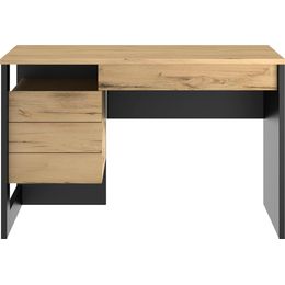 Schreibtisch GAMI "RUSSEL" Tische Gr. B/H/T: 119 cm x 75 cm x 54 cm, schwarz (eiche helvezia, schwarz, eiche helvezia) Schreibtisch mit geringen Massen