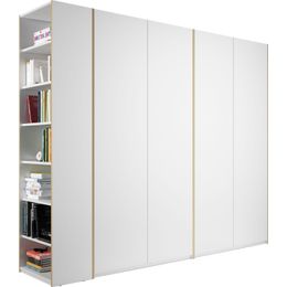 Müllermöbel Drehtürenschrank MÜLLER SMALL LIVING "Modular Plus Variante 8" Schränke Gr. B/H/T: 266 cm x 221,4 cm x 60,5 cm, 4 St., weiß (weiß, birke) Anbauregal wahlweise links oder rechts montierbar