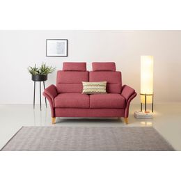 2-Sitzer Home Affaire "Westerland", lila (chianti), B:166cm H:90cm T:89cm, 100% Polyester, Sofas, Federkern-Polsterung. wahlweise mit Armlehnfunktion