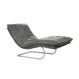 Relaxliege W.Schillig "daily dreams", grau (grau s37), B:75cm H:91cm T:170cm, Stoff S37 (100% Polyester), Sofas, in Waffelkissen-Optik, wahlweise mit Motor, silber matt, in 2 Breiten