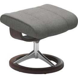 Fußhocker stressless "Consul" Hocker Gr. B/H/T: 54 cm x 41 cm x 39 cm, ROHLEDER Stoff Q2 FARON, Signature Base Wenge, grau (grey q2 faron) mit Signature Base, Gestell Wenge