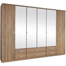 Kleiderschrank Rauch "Gandra" Schränke Gr. B/H/T: 271 cm x 212 cm x 54 cm, 6 St., beige (struktureichefarben hell uni)