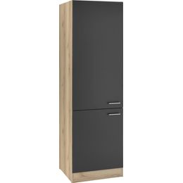 Hochschrank Optifit "Iver" Schränke Gr. B/H/T: 60 cm x 206,8 cm x 57,1 cm, 2 St., grau (anthrazit) Hochschrank Küchenschrank Schränke Breite 60 cm, mit 4 Einlegeböden, für viel Stauraum