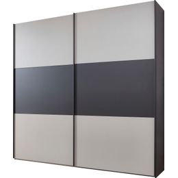 Schwebetürenschrank Wiemann "Korfu" Schränke Gr. B/H/T: 197,3 cm x 236 cm x 67 cm, 2 St., grau (grau schwarz) hochwertige Beschläge