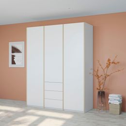 Müllermöbel Kleiderschrank MÜLLER SMALL LIVING "Modular Plus Variante 3" Schränke Gr. H/T: 221 cm x 60 cm, 3 St., weiß (weiß, birke) inklusive 3 Schubladen