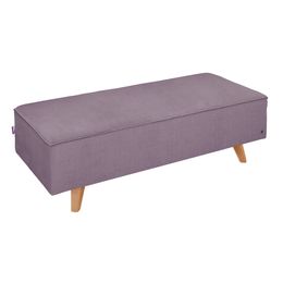 Hocker Tom Tailor HOME "NORDIC CHIC" Gr. B/H/T: 137 cm x 42 cm x 61 cm, Samtstoff STC, lila (lilac stc 8) Polsterhocker mit Kedernaht, Breite 137 cm, Füße Buche natur