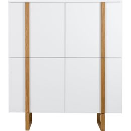 Highboard Tenzo "BIRKA" Sideboards Gr. B/H/T: 118 cm x 135 cm x 43 cm, 4, weiß Sanft Schliessung