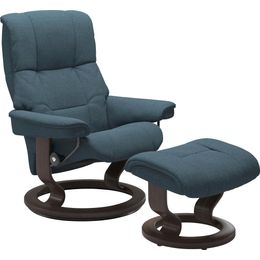 Fußhocker stressless "Mayfair" Hocker Gr. B/H/T: 55cm x 38cm x 39cm, ROHLEDER Stoff Q2 FARON, Classic Base Wenge, blau (petrol q2 faron) mit Classic Base, Gestell Wenge