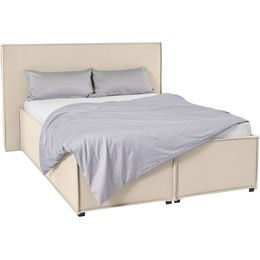 Polsterbett "Isaline", beige, B:173cm L:213cm, 100% Polyester, LeGer Home by Lena Gercke, Betten, Polsterbett ohne Bettkasten Polsterbett, wahlweise ohne Matratze oder mit 3 Matratzenarten, Kopfteilhöhe 107 cm