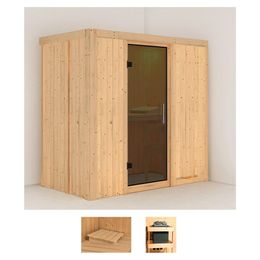 Karibu Sauna "Vada" Saunen ohne Ofen beige (naturbelassen)