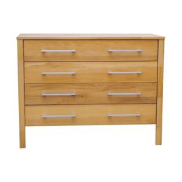 Schubkastenkommode Home Affaire "Modesty", beige (naturfarben), B:100cm H:76cm T:45cm, Massivholz, Sideboards, aus massiver Kernbuche, mit 4 Schubladen und Metallgriffen