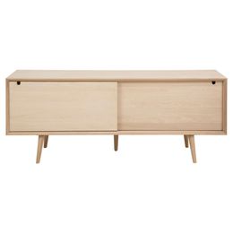 Anrichte ACTONA GROUP "Century Sideboard mit 5 Schubladen hinter der Schiebetüren" Sideboards Gr. B/H/T: 180 cm x 71 cm x 45 cm, 5 St., weiß (weiß pigmentiert eiche) Sideboard Kommode, Schrank, Eichefurnier, Schiebetür, B: 180 cm