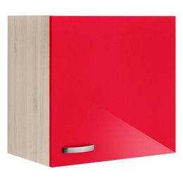 Hängeschrank Optifit "Faro" Schränke Gr. B/H/T: 60 cm x 57,6 cm x 34,6 cm, 1 St., rot (rot glanz) mit Metallgriff, Breite 60 cm