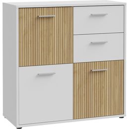 Kommode FORTE Sideboards Gr. B/H/T: 93,5 cm x 95,1 cm x 40 cm, 2, weiß (weiß, lamela eiche hell)