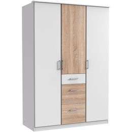 Kleiderschrank wimex "Click" Schränke Gr. B/H/T: 135 cm x 199 cm x 58 cm, 3 St., weiß (weiß, struktureichefarben hell) Drehtürenschrank Kleiderschrank Schränke ohne Spiegel